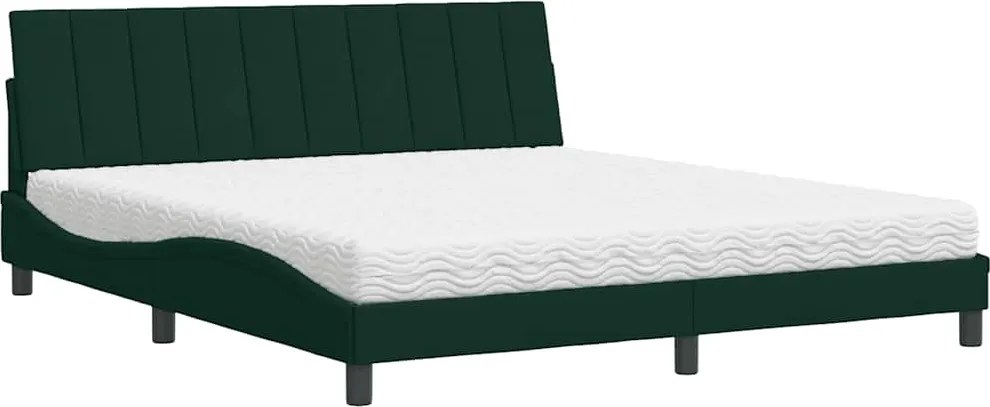 Postel s matrací Hanko tmavě zelená 180 x 200 cm samet 3208613