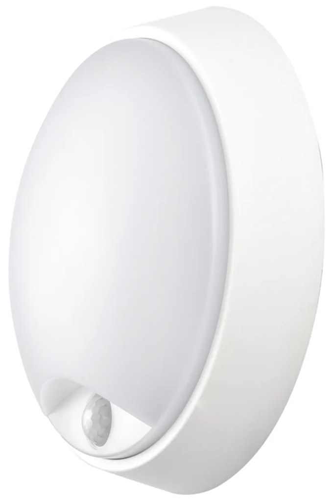 EMOS Bíléčerné LED stropnínástěnné svítidlo s pohybovým čidlem 14W IP54 Barva světla Denní bílá