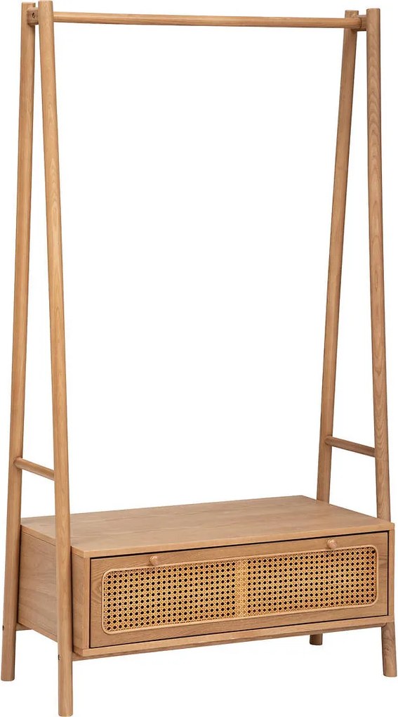 Věšák na oblečení se skříňkou na boty TIRIA, vídeňský plech, 162 cm