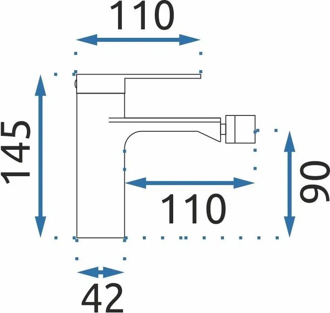 Rea Storm, stojánková bidetová baterie h-145, chromová, REA-B8039