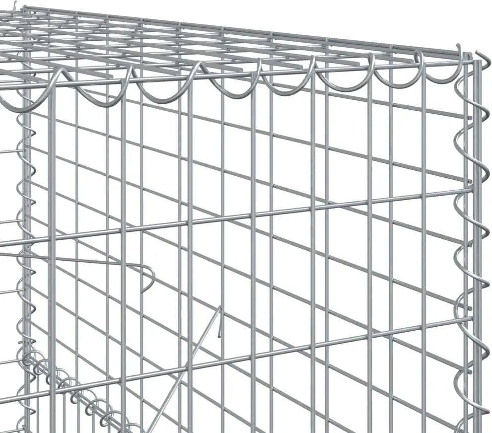 Gabionový koš s víkem 200 x 100 x 150 cm pozinkované železo 3295214