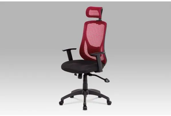 Artium  Kancelářská židle, synchronní mech., černá + červená MESH, plast. kříž