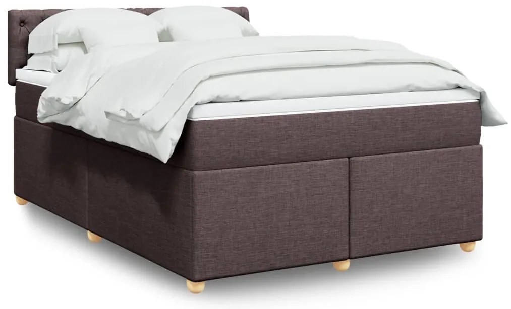 Box spring postel s matrací tmavě hnědá 140x200 cm textil 3289013