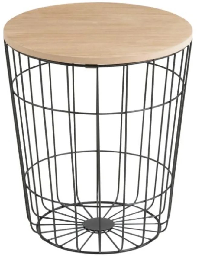 SCANDI Černý odkládací stolek Rufus Ø 34 cm