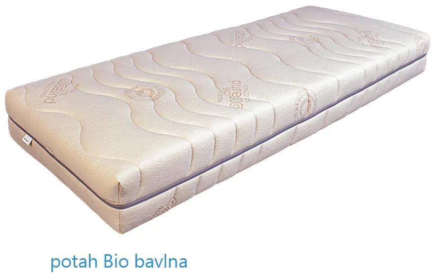 Pěnová matrace Mabo MESTE XXL 23 cm - 90 x 200 Potah: Bio bavlna, Lehací vrstva: Eucafeel HR foam