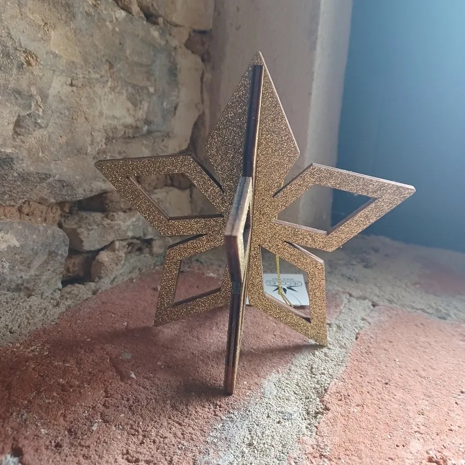 Vánoční ozdoba zlatá hvězda, 3D, 15 cm