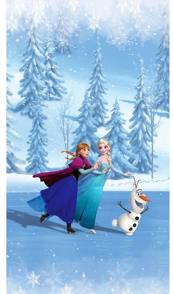 AG ART Dětský závěs Ledové království Frozen on ice, 140 x 245 cm