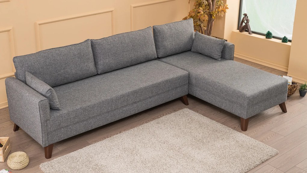 Hanah Home Designová pohovka BELLA šedá pravá 275 cm 825BLC1502