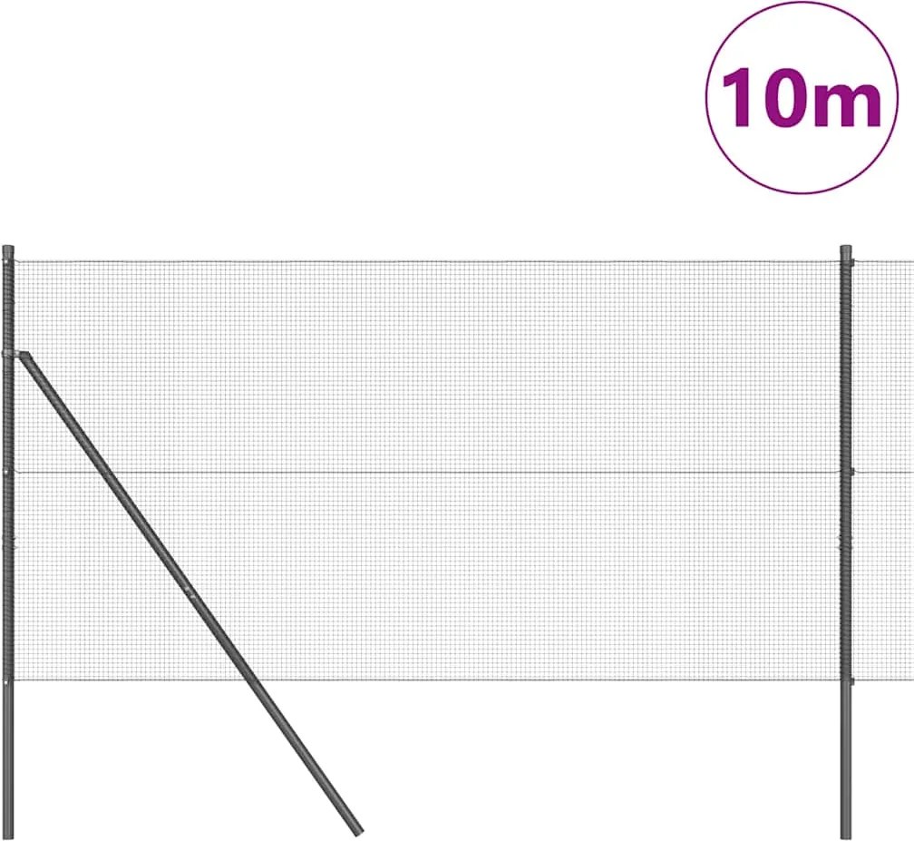 Zemní upevnění svařované drátěné ploty 10 x 1,4 m Šedá Síťovina 3351816