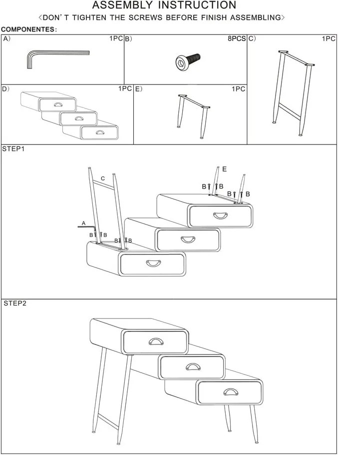 Skříňka se 3 zásuvkami Mauro Ferretti Iron School