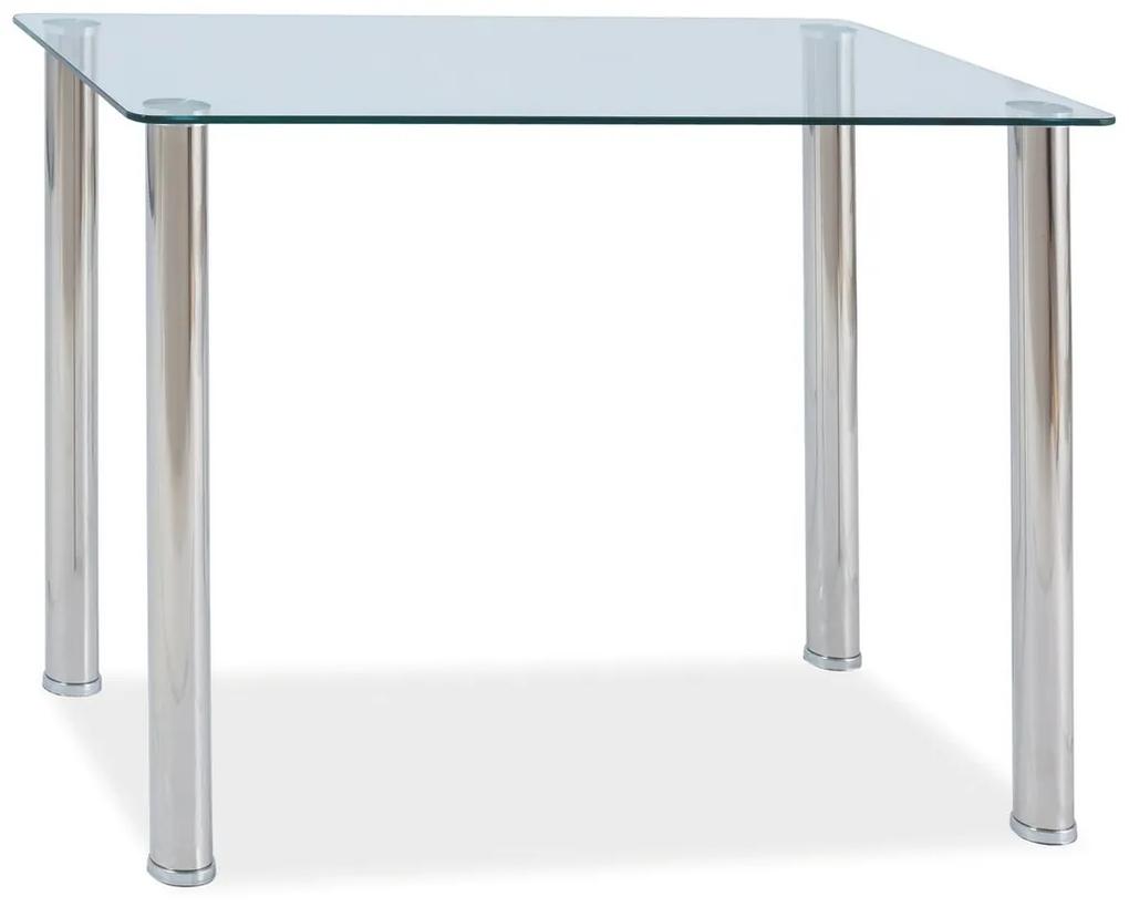 Jídelní stůl TED 100x60 cm, sklo a chrom