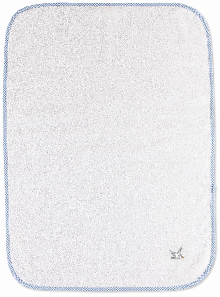 MÖVE Dětský ručník s modrým lemem 50 x 70 cm s výšivkou