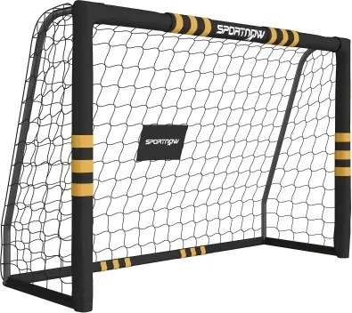 SPORTNOW Fotbalová branka s ochrannou pěnou, 5 zemními kolíky a PE sítí, 180x60x120 cm, žlutá