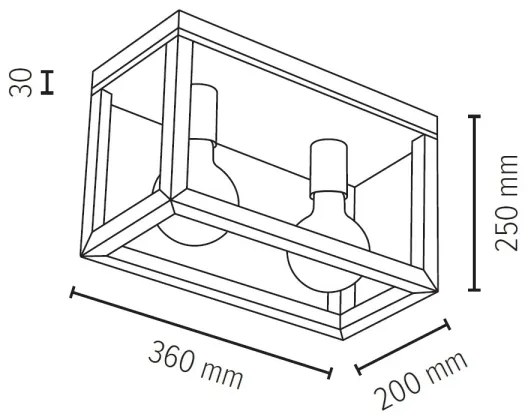 Spot-Light 9154274 - Stropní svítidlo KAGO 2xE27/60W/230V matný dub