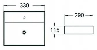 Mexen MINI UMYVADLO, 33x29 CM, BÍLÁ, 21093300
