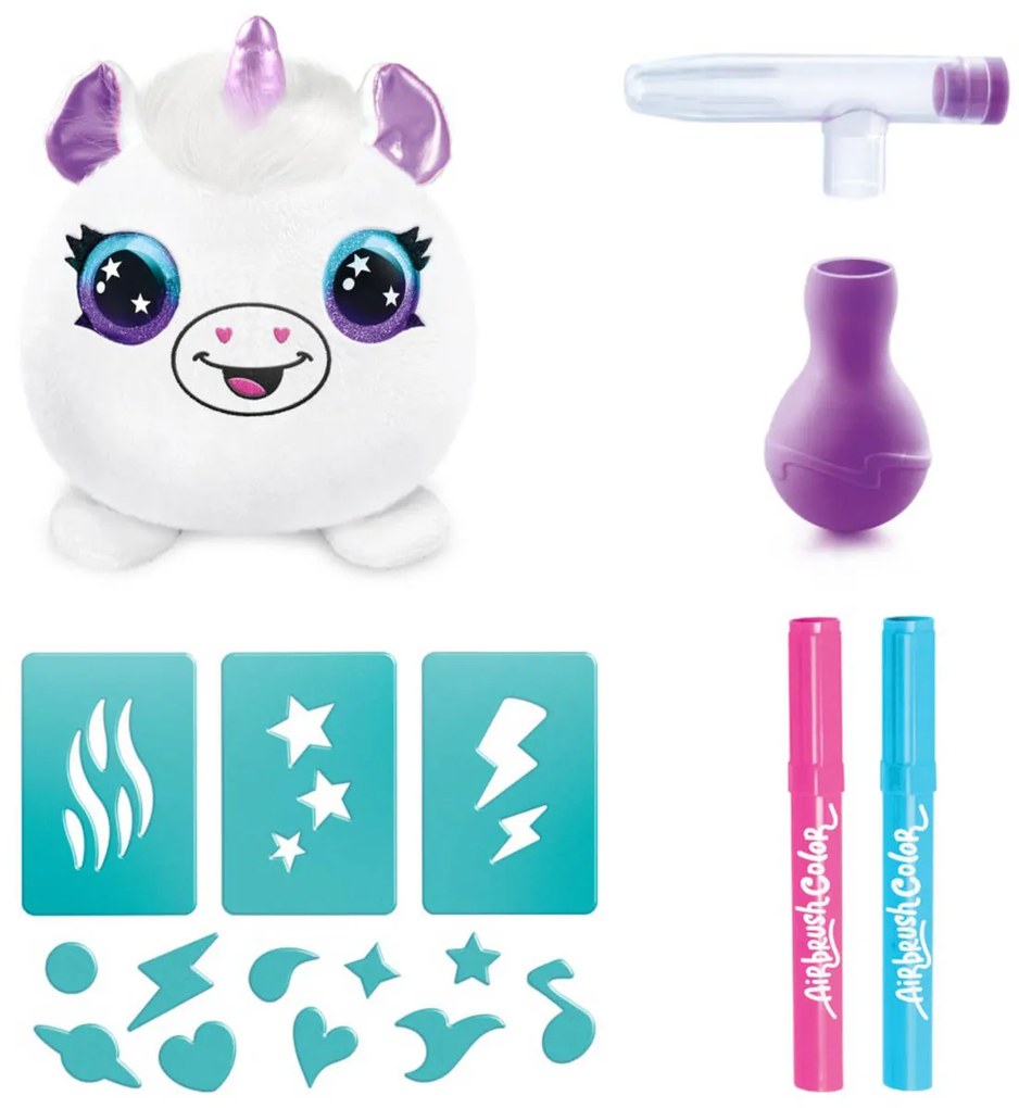 EP Line Airbrush Mini překvapení kreativní set plyšák k vybarvení 6 druhů ofg282