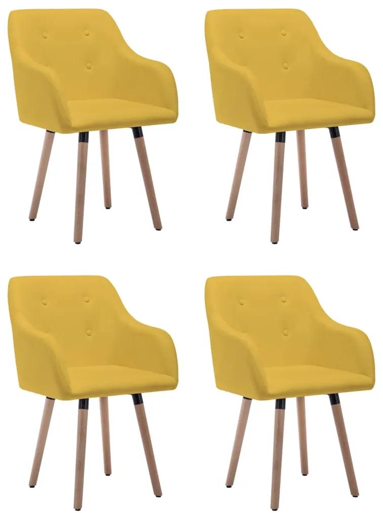 3056711 vidaXL Jídelní židle 4 ks hořcicově žluté textil