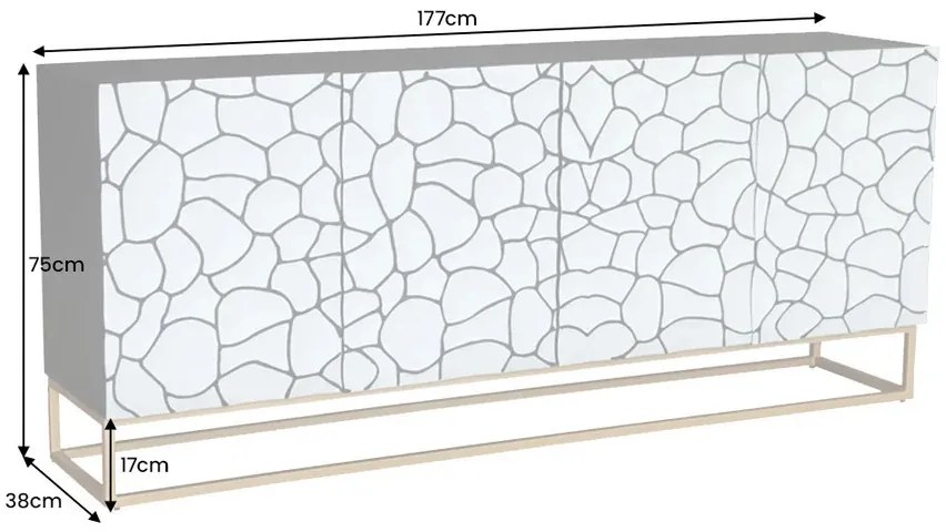 Designová komoda Ladarius 177 cm hnědé mango