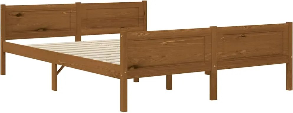 Rám postele masivní borové dřevo medově hnědý 140 x 200 cm 322113