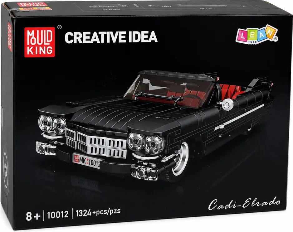 LEAN Toys Stavebnicové kostky – klasické kabriolet Cadi-Elrado, černé, 1324 dílů