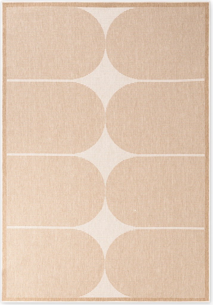 NORTHRUGS, Kusový koberec Duet Bowen 106245 Beige/White - na ven i na doma, 160x230, béžová, chodba / předsíň