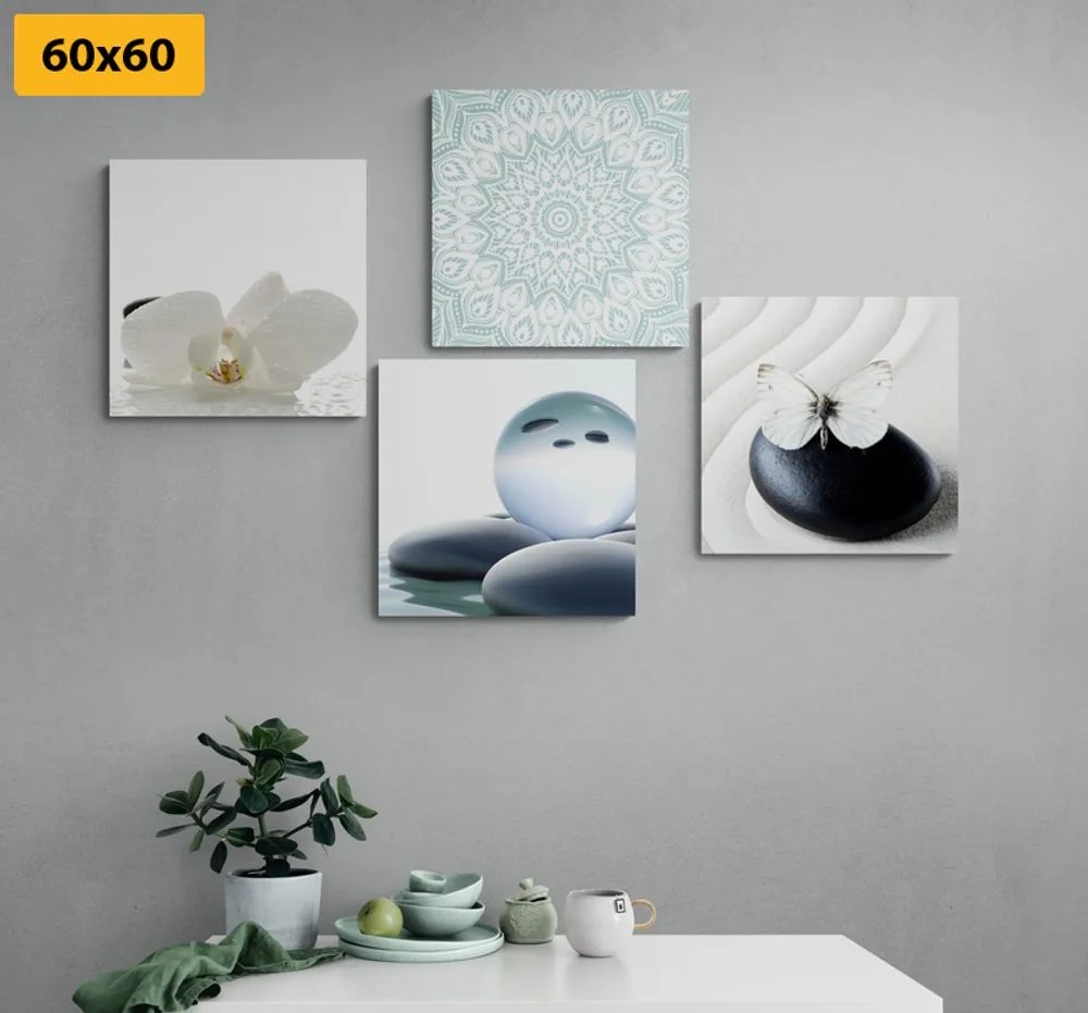 Set obrazů Feng Shui v jemných tónech Varianta: 4x 40x40