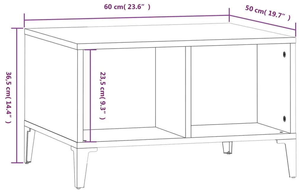Konferenční stolek kouřový dub 60x50x36,5 cm kompozitní dřevo - Default Title
