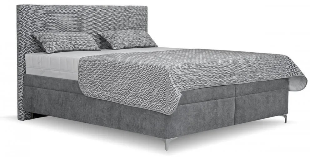 Čalouněná postel s úložným prostorem Sonia, 180x200, šedá BLANÁŘ