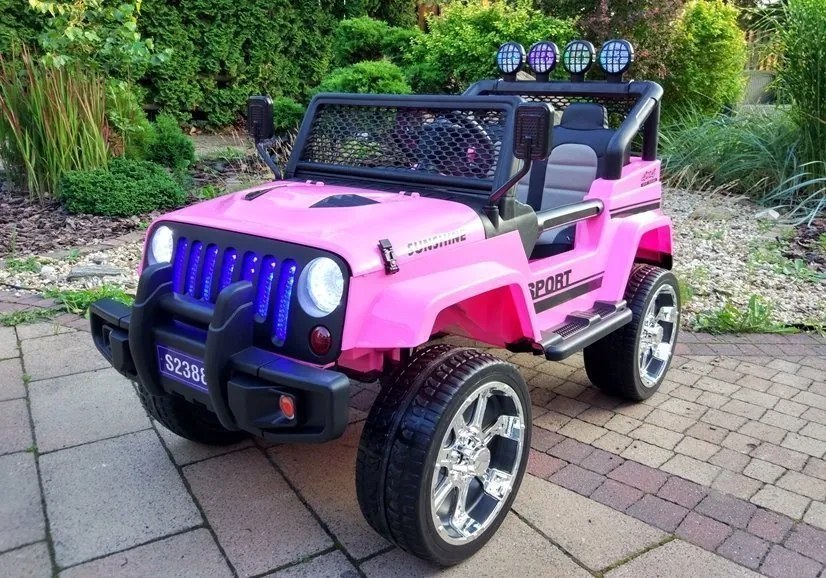 LEAN CARS Elektrické autíčko Jeep S2388 růžové 4x45W