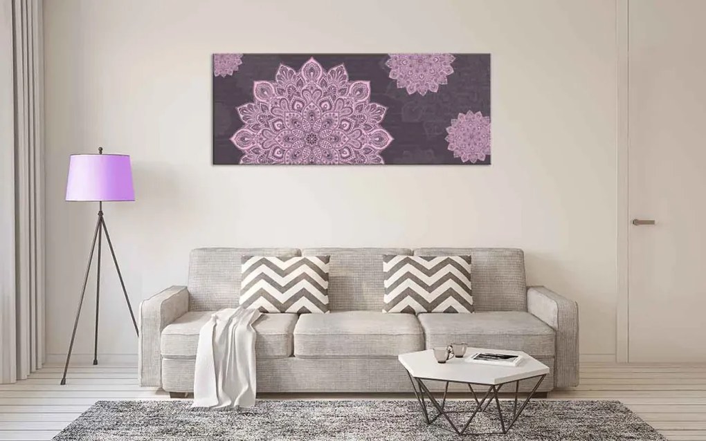 Jednodílný obraz mandala růžová Velikost (šířka x výška): 150x60 cm
