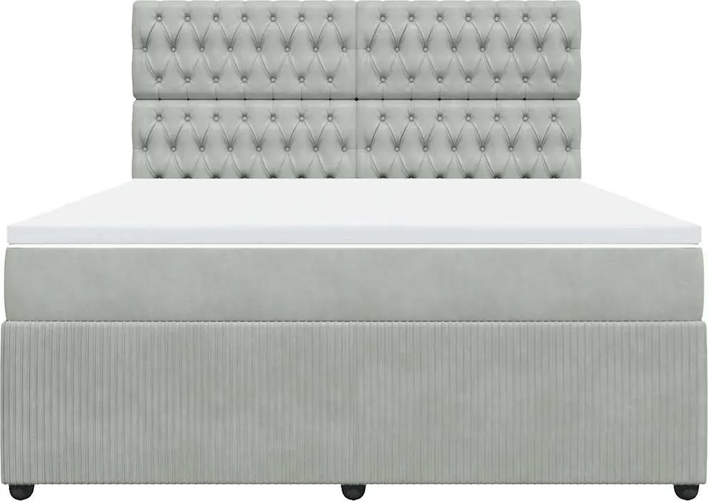 Box spring postel s matrací světle šedá 180x200 cm samet 3294712