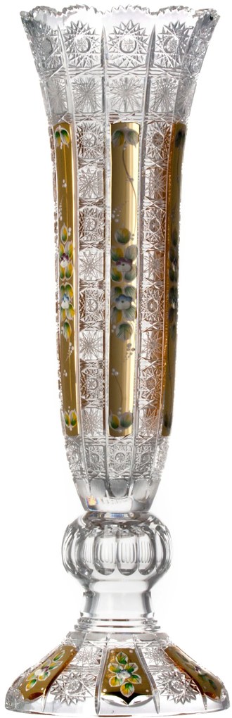 Váza 500K Zlato, barva čirý křišťál, výška 585 mm