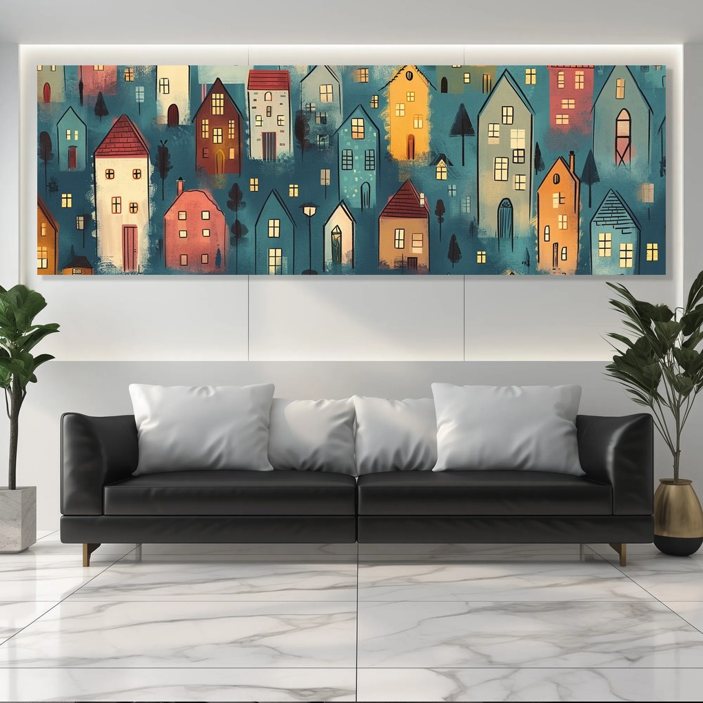 Obraz na plátně - Na předměstí Genku FeelHappy.cz Velikost obrazu: 120 x 40 cm