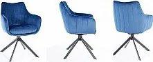 CZ Nábytkář - Kasvo Židle ALZA  - otáčivá (S) | Varianta: nohy černé / látka bluvel 19 černá modř