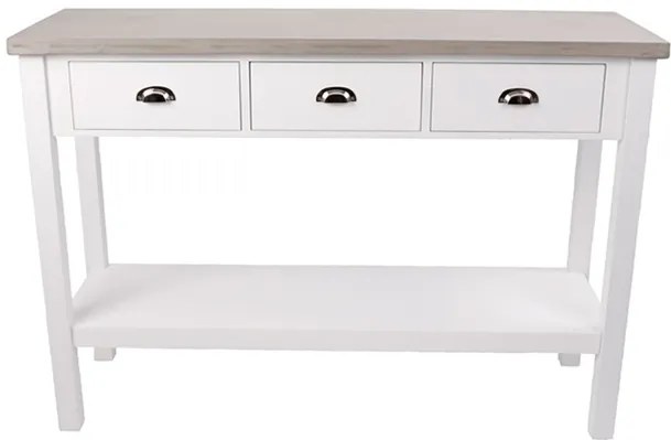 Danish Style Odkládací stůl s betonovou deskou, zásuvkami a policí, bílá 110 cm Barva: beton / bílá