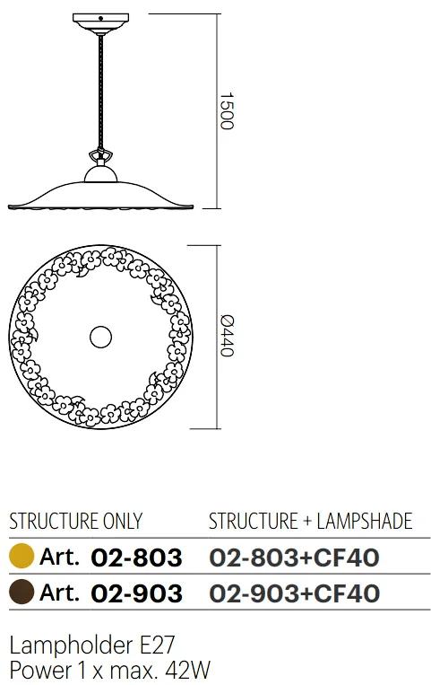 Chalupářský lustr LEA 02-803+CF40