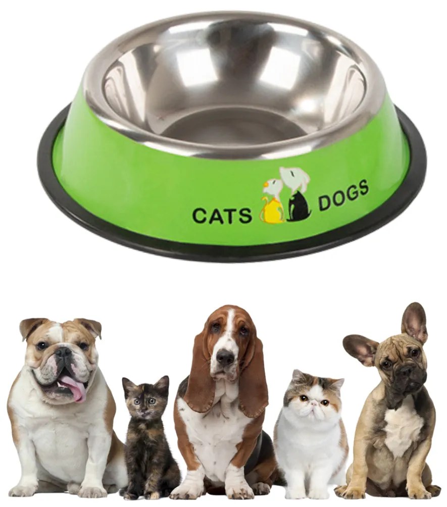 Zelená kovová miska pro psa/kočku FIDO