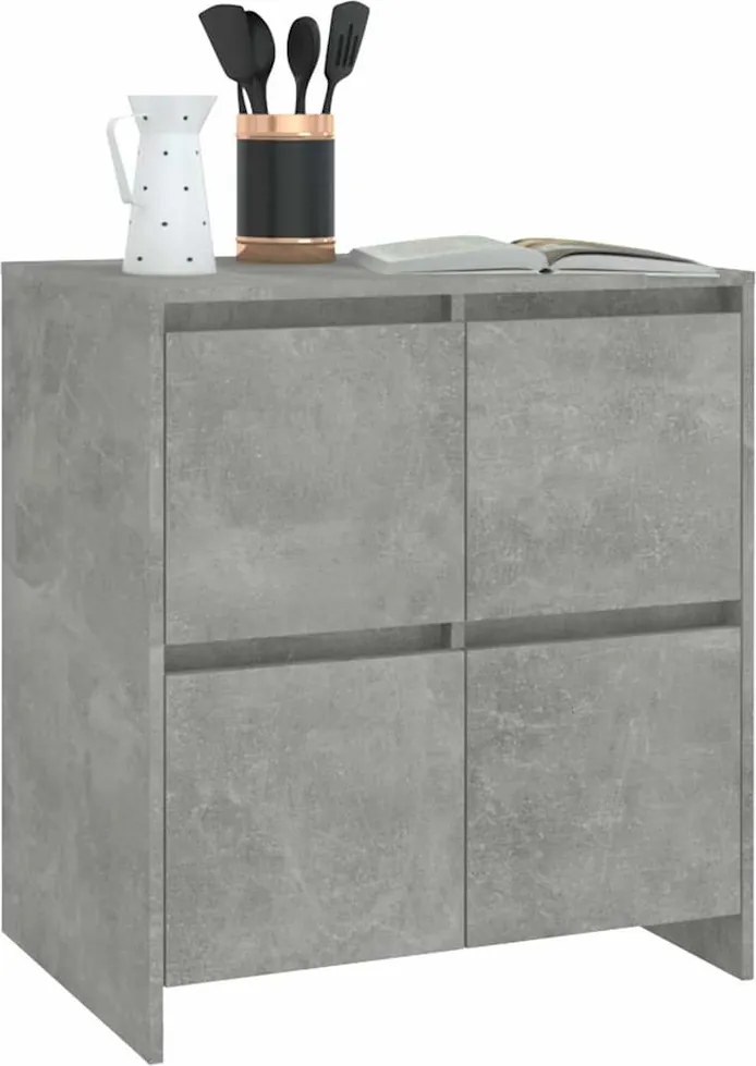 Příborníky 2 ks betonově šedé 70 x 41 x 75 cm dřevotříska 3098092