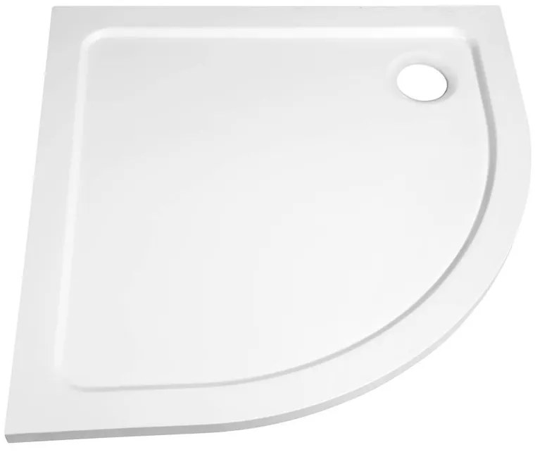 Aqualine, TECMI vanička z litého mramoru, čtvrtkruh 80x80x3 cm, R55, PQ558