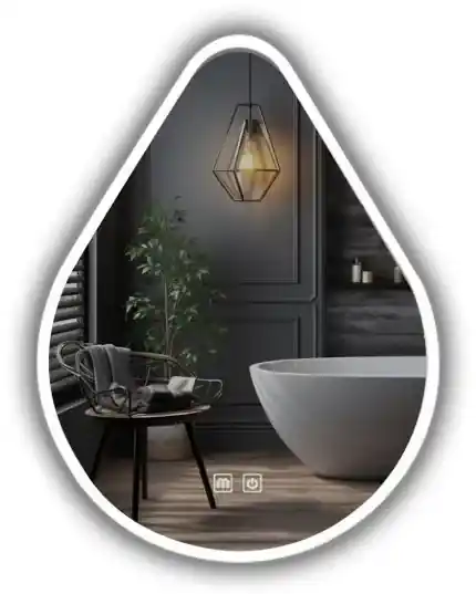 IREDA Koupelnové zrcadlo s LED osvětlením, 100 x 60 cm | BIANO