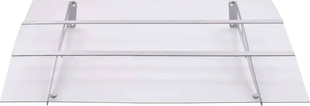 vidaXL Stříška na dveře stříbrná a průhledná 150x90 cm PET [144829]