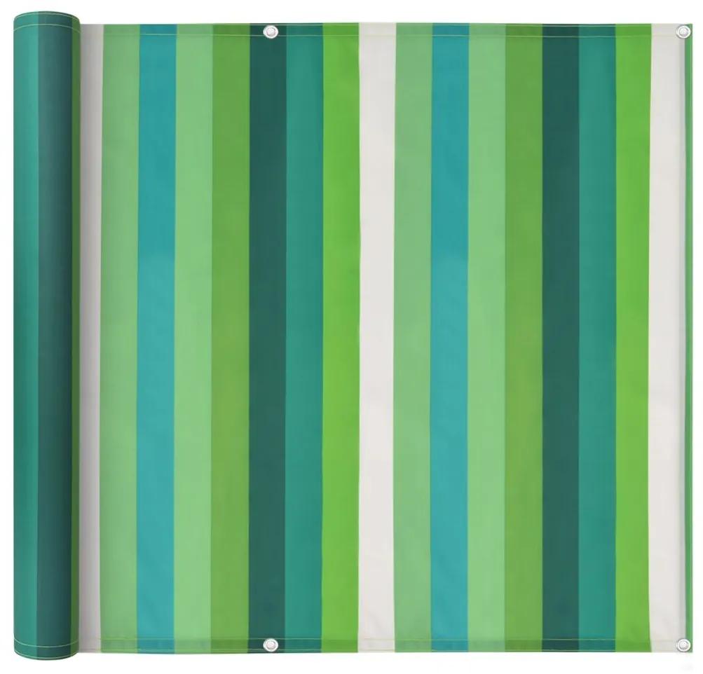 43402 vidaXL Balkónová zástěna z oxfordské látky, 90x600 cm, zelený proužek