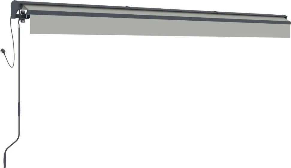 Elektrická markýza s LED osvětlením BestBerg BBSU-EL495LG / 495 x 300 cm / světle šedá