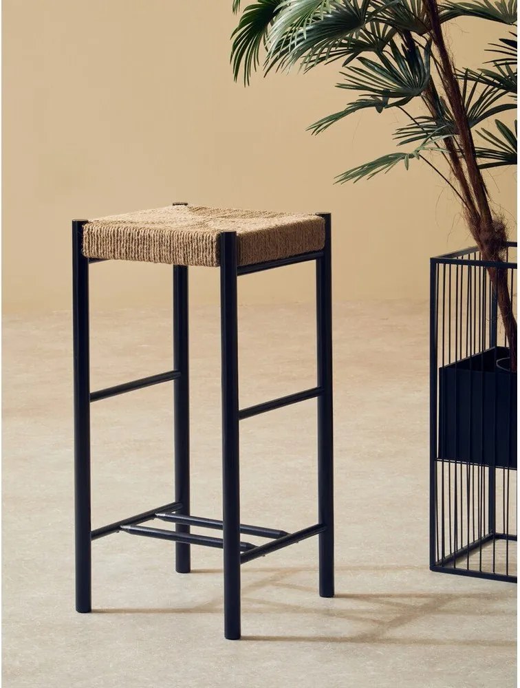 Černá/v přírodní barvě barová stolička z bukového dřeva (výška sedáku 72 cm) Bandar – Premier Housewares