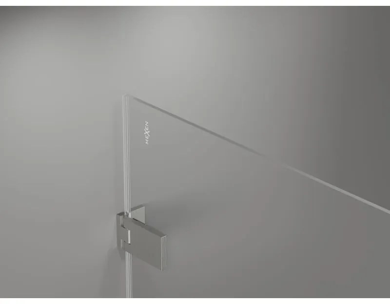 Mexen Lunar-F L, pravý sklápěcí sprchový kout 95 x 70 cm, 8mm čiré sklo, ocelový profil, 836L-095-070-97-00-P