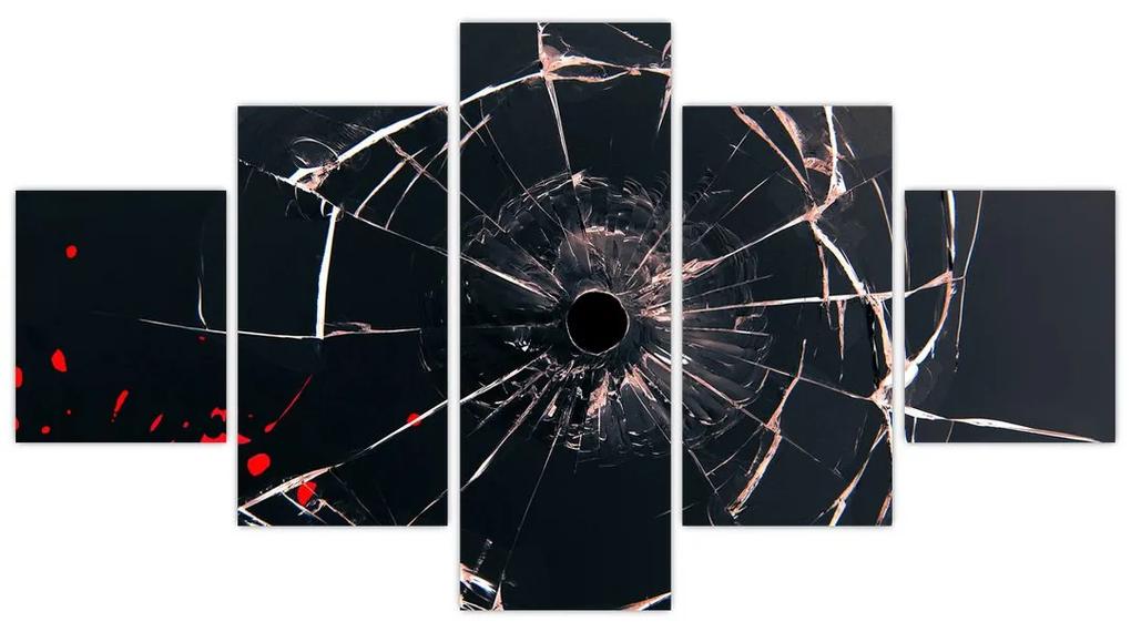 Abstraktní obraz - rozbité sklo (125x70 cm)
