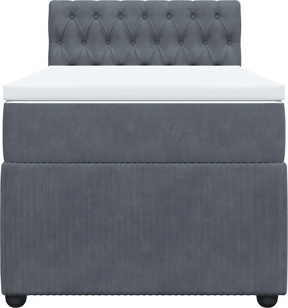 Box spring postel s matrací tmavě šedá 90x190 cm samet 3287621