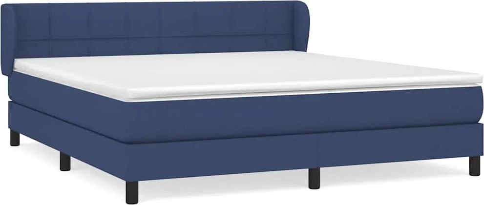 Box spring postel s matrací modrá 160x200 cm textil 3126259