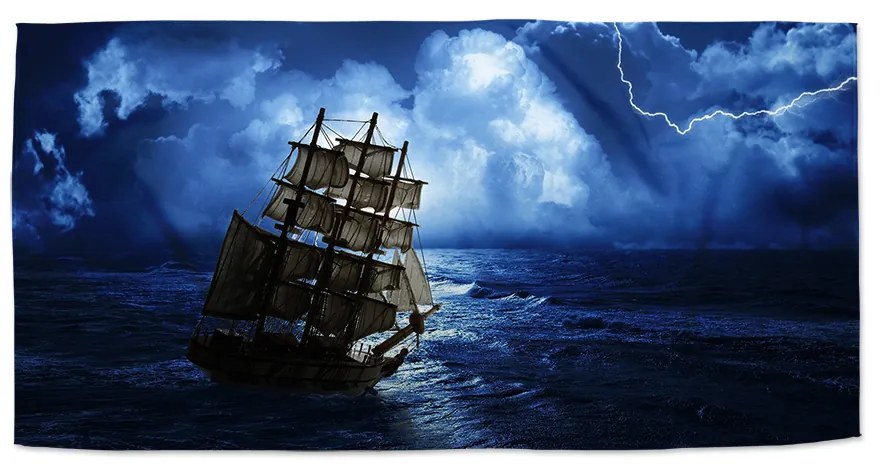 Ručník SABLIO - Loď v bouřce 70x140 cm