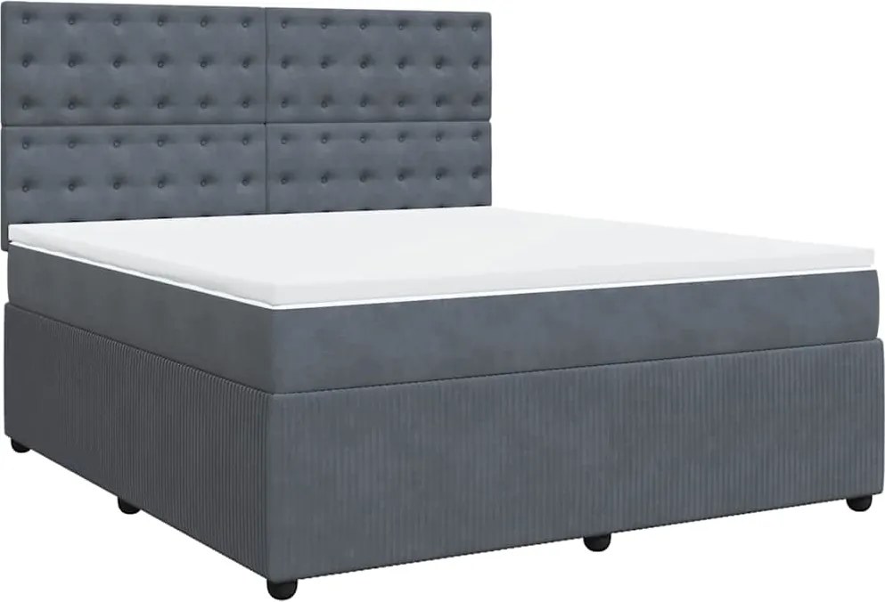 Box spring postel s matrací tmavě šedá 180x200 cm samet 3292419